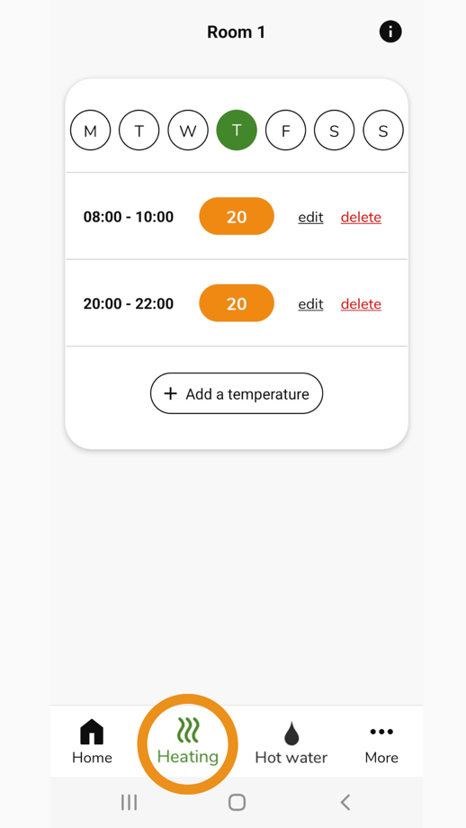 How can I set and edit my heating schedule?